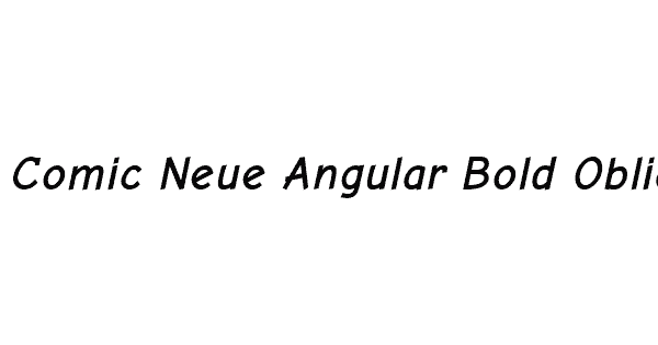 Comic Neue Angular Bold Oblique