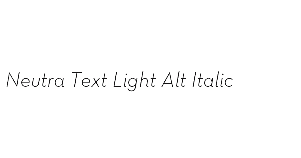 Neutra Text Light Alt Italic