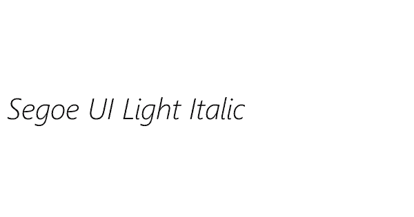 Segoe UI Light Italic