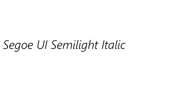 Segoe UI Semilight Italic